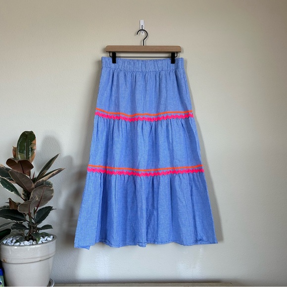Vilagallo | Skirts | Vilagallo Gingham Ric Rac Linen Blend Skirt | Poshmark